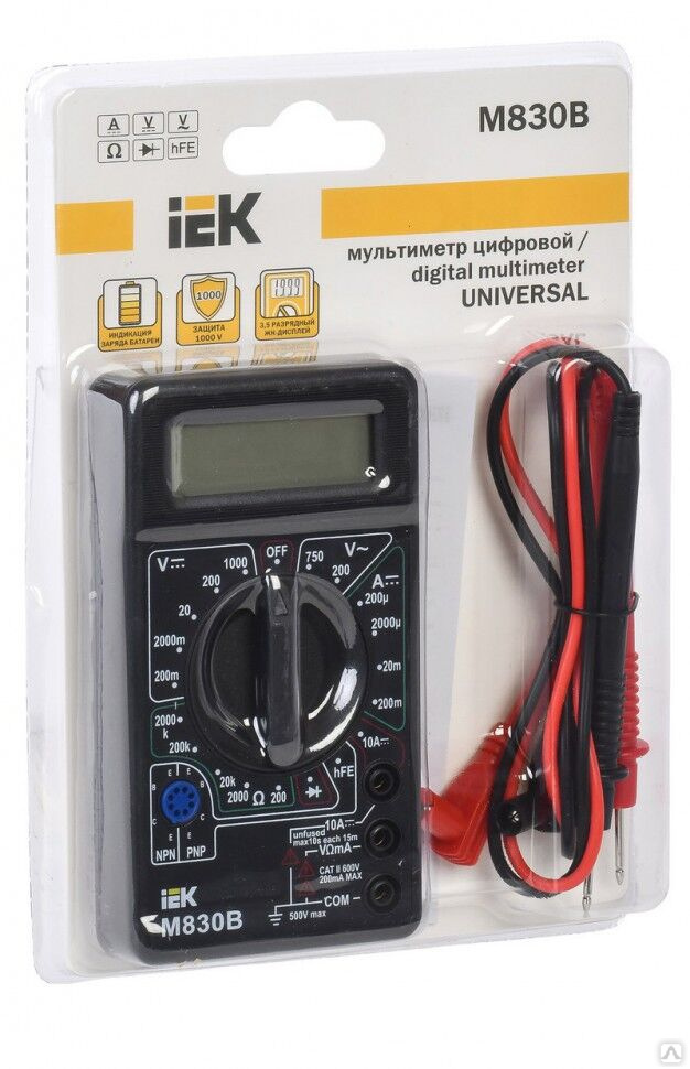 Мультиметр цифровой M830B Universal IEK купить за 762 руб. в ...